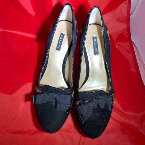 Alex Marie | Shoes | Alex Marie Retro Suede Animal Print Heels Nwot ...